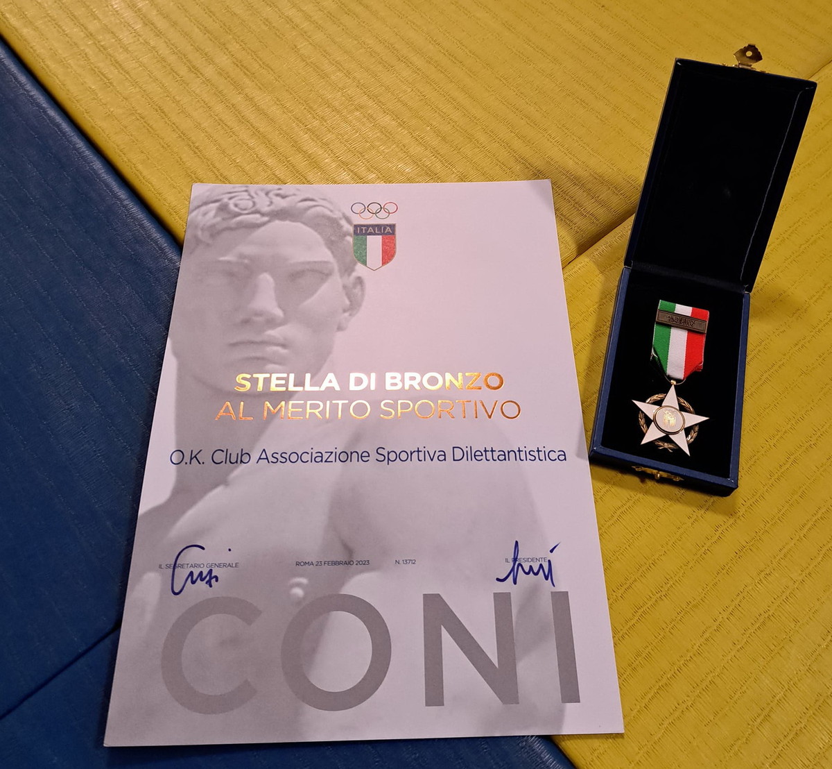 Premi alle associazioni dal Coni, stella al merito sportivo per l'Ok ...